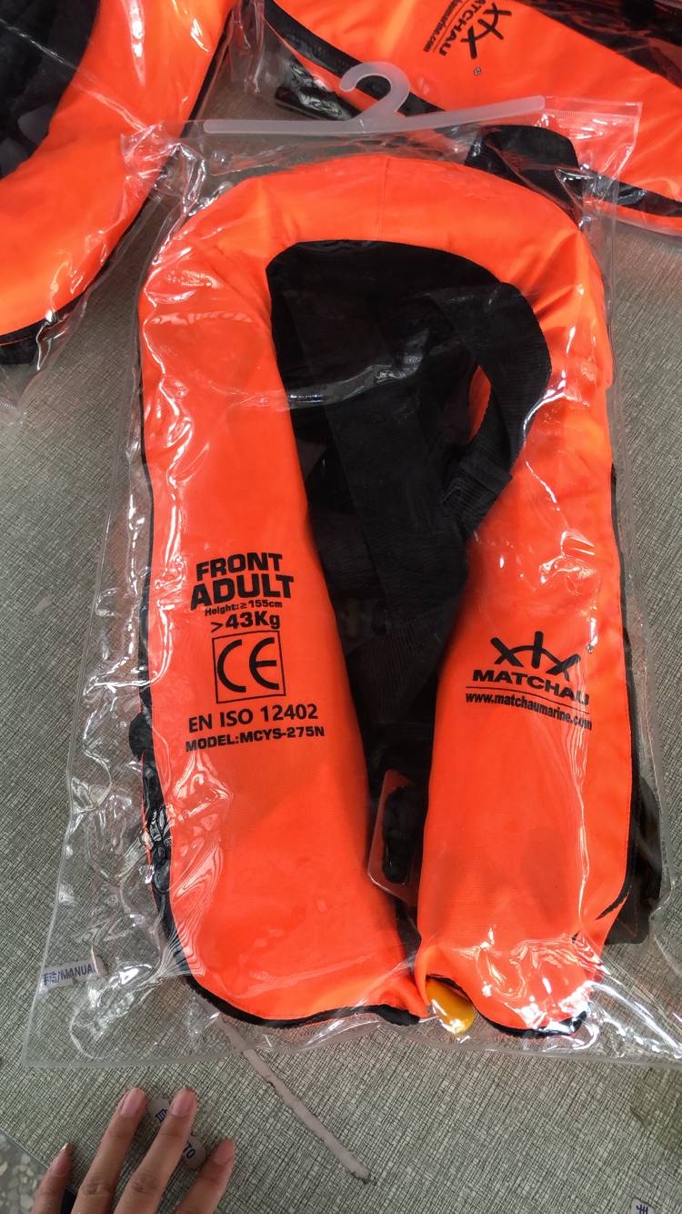 hot sales orange color twins air chamber 275N inflatable life jacket ...